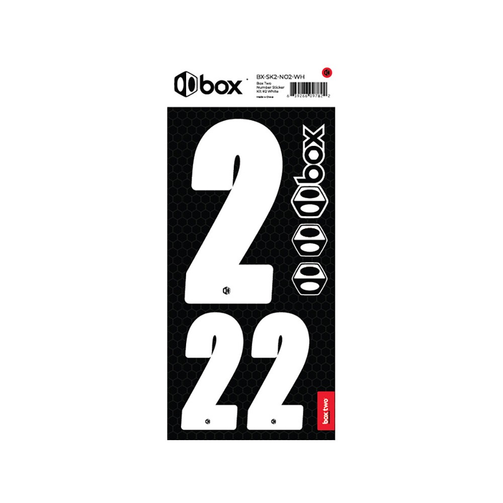 BOX TWO NUMBER STICKER KIT WHITE Color White Number Number 2